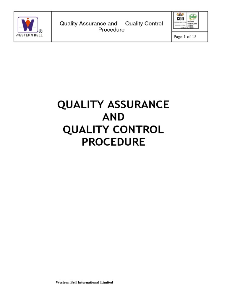 Quality Assurance & Control Procedures | PDF | Quality Assurance ...