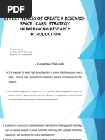 Understanding the CARS Model in Research | PDF | English As A Second Or ...