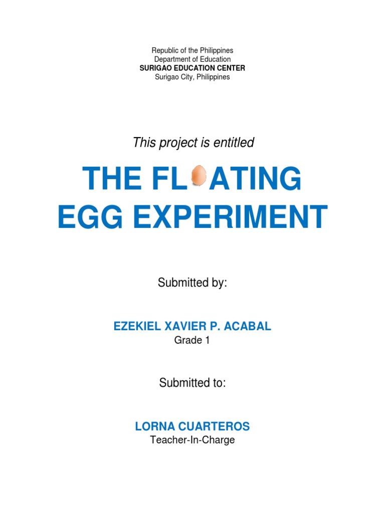 The FL Ating Egg Experiment: This Project Is Entitled | PDF
