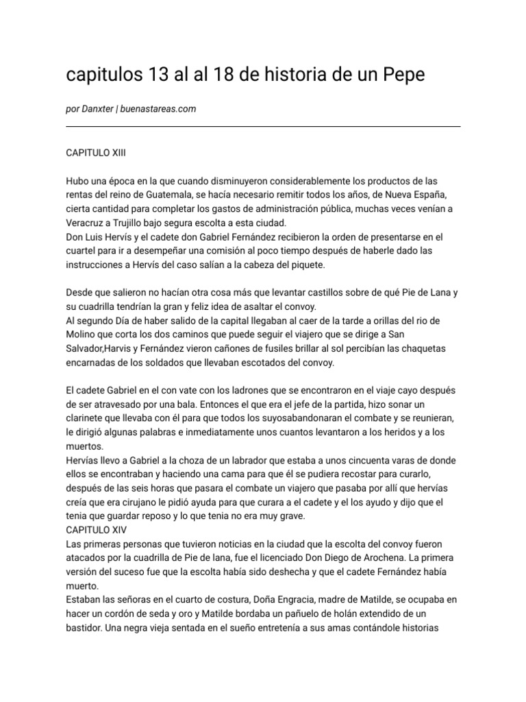 Resumen Historia de Un Pepe Capítulos 23-28 | PDF