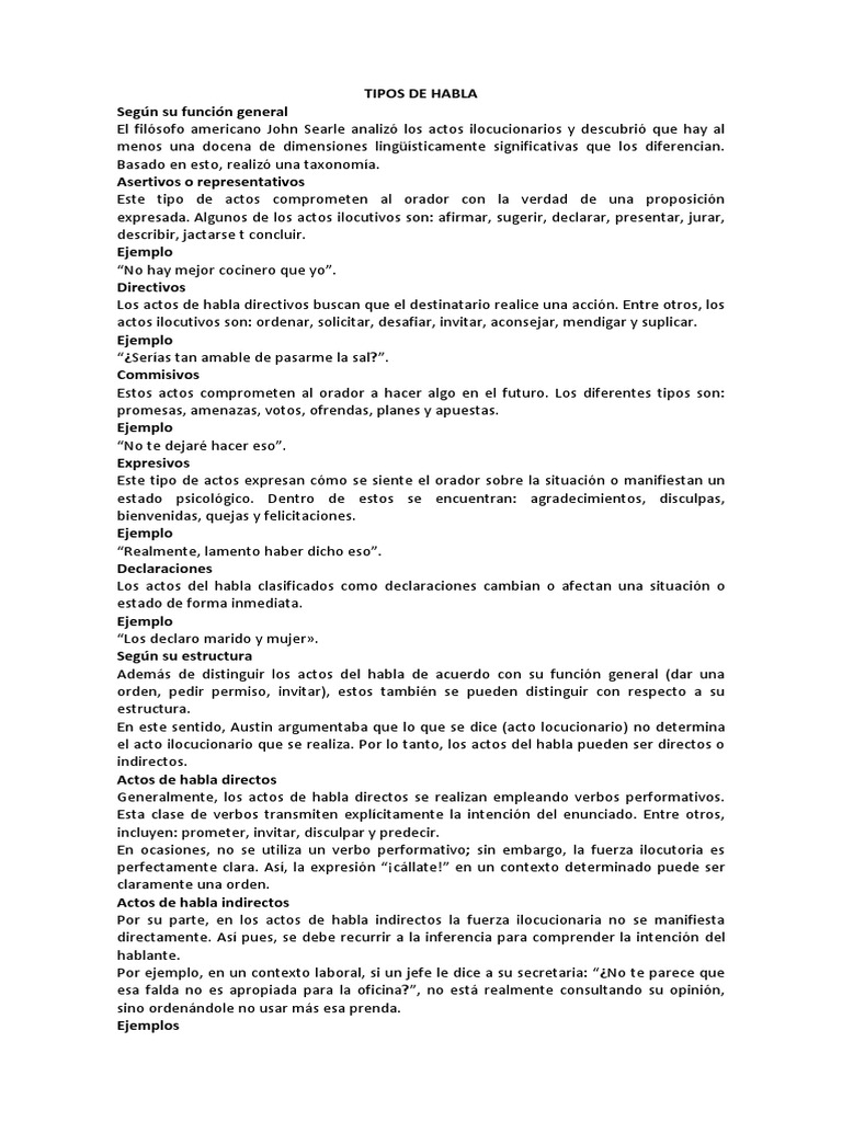Tipos de actos de habla | PDF | Publicidad | Science