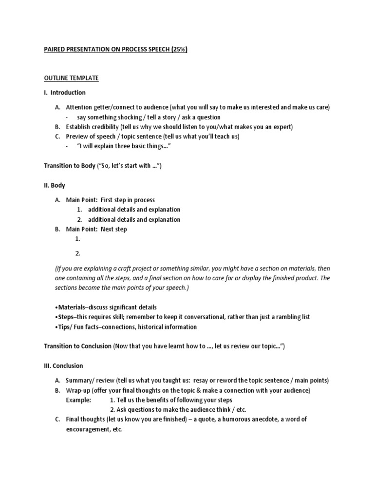 Sample Speech Outline | PDF