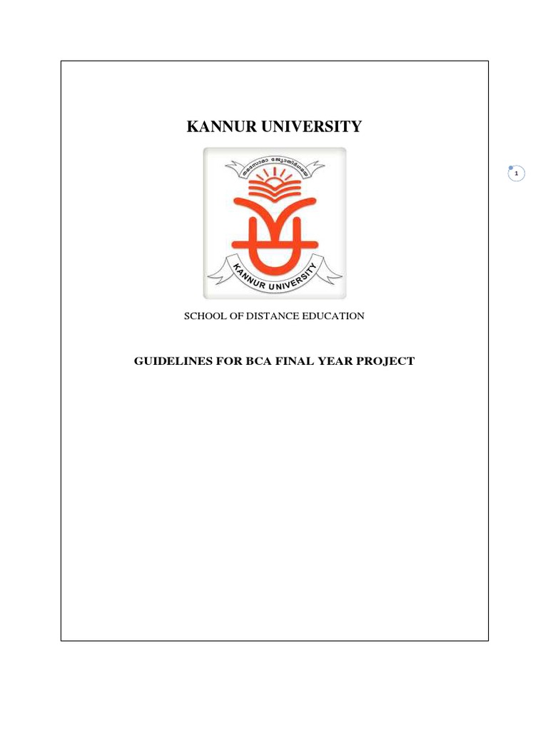 Kannur University: Guidelines For Bca Final Year Project | PDF | Java (Programming Language ...