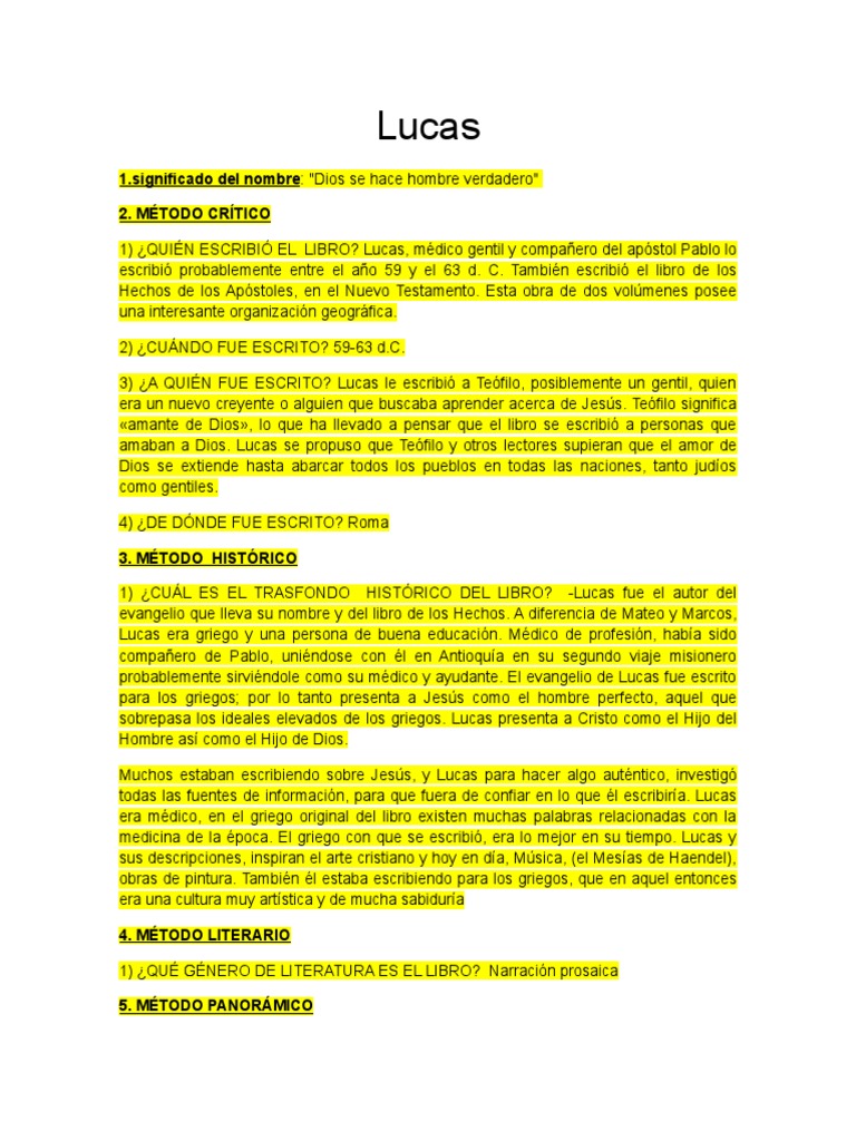 Lucas | PDF | Evangelio De Lucas | Pablo el apóstol