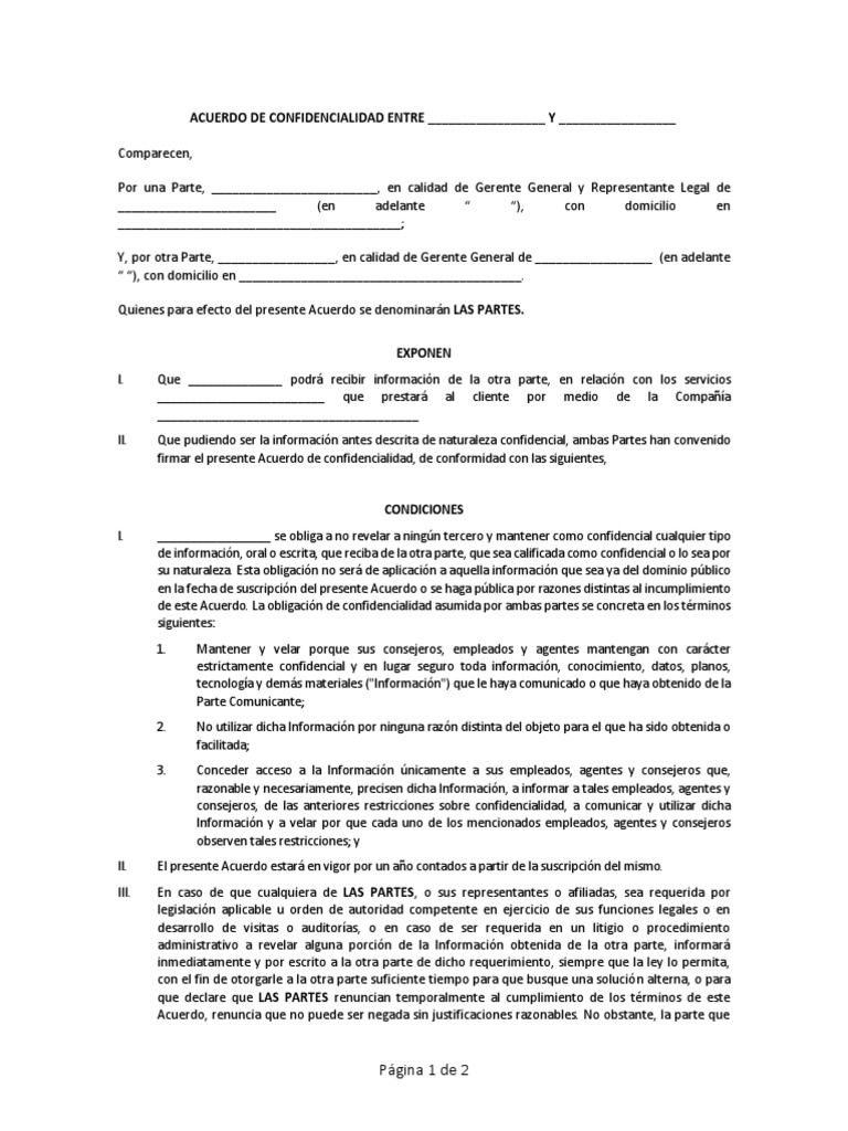 Modelo - Nda | Política | Justicia