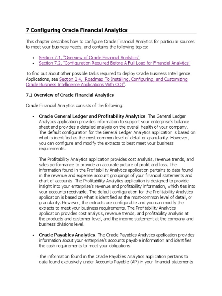 7 Configuring Oracle Financial Analytics: Oracle General Ledger and ...