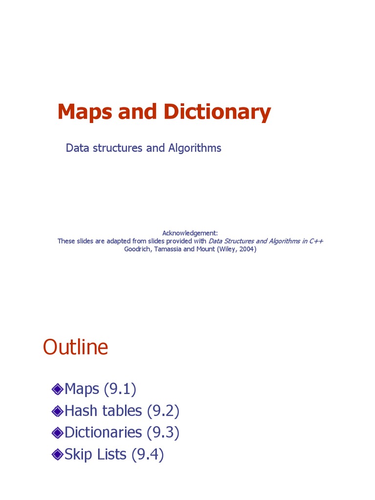 Maps and Dictionary: Data Structures and Algorithms | PDF | Mathematical Concepts | Computer Data