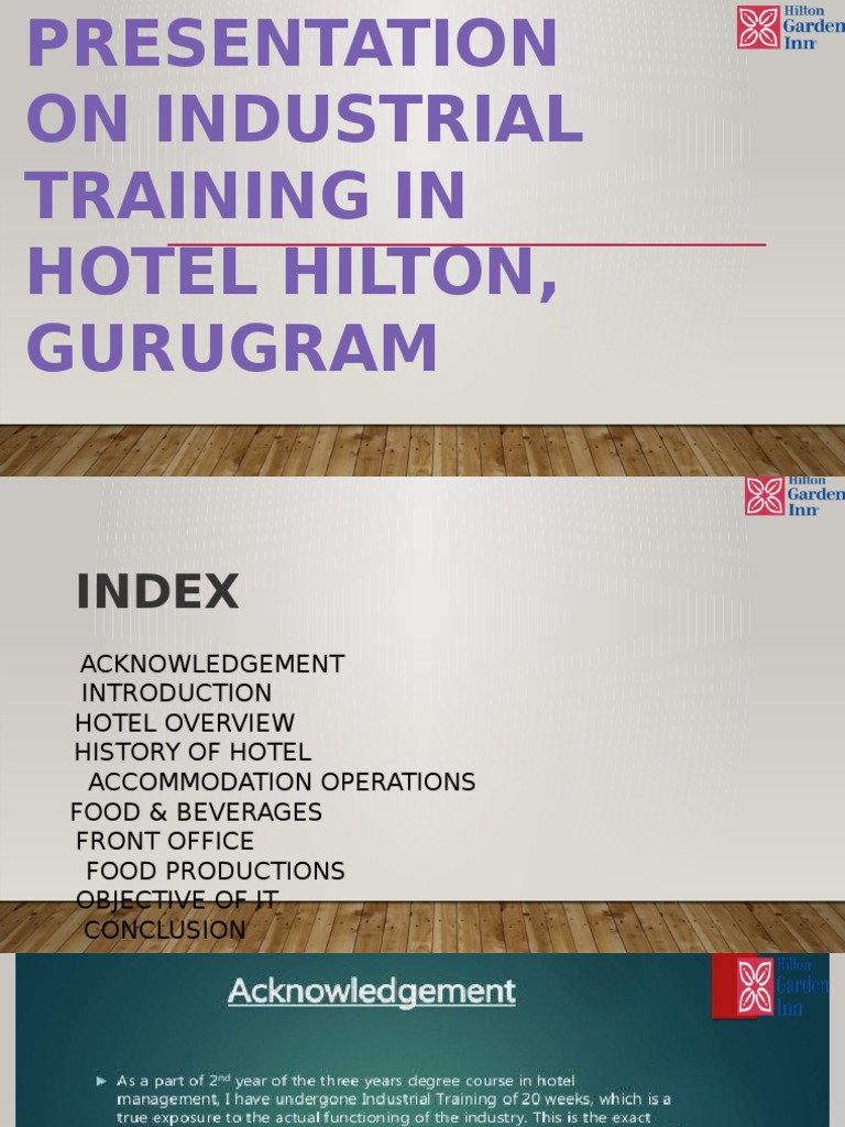 Hilton Hotel Industrial Training Overview | PDF | Bathroom | Housekeeping