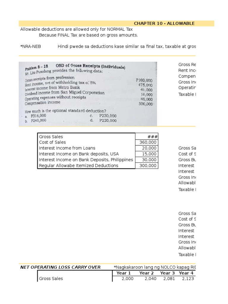 Chapter 10 - Allowable Deductions: Individual | PDF | Income Tax | Tax ...