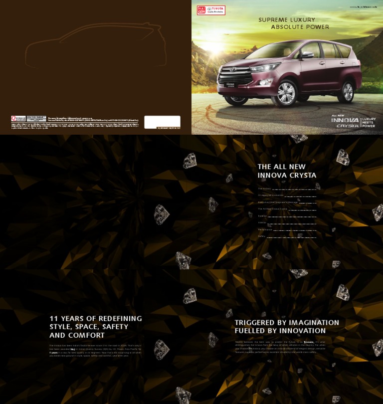 Toyota Innova Crysta 2.4 GX MT Brochure PDF | PDF | Anti Lock Braking ...