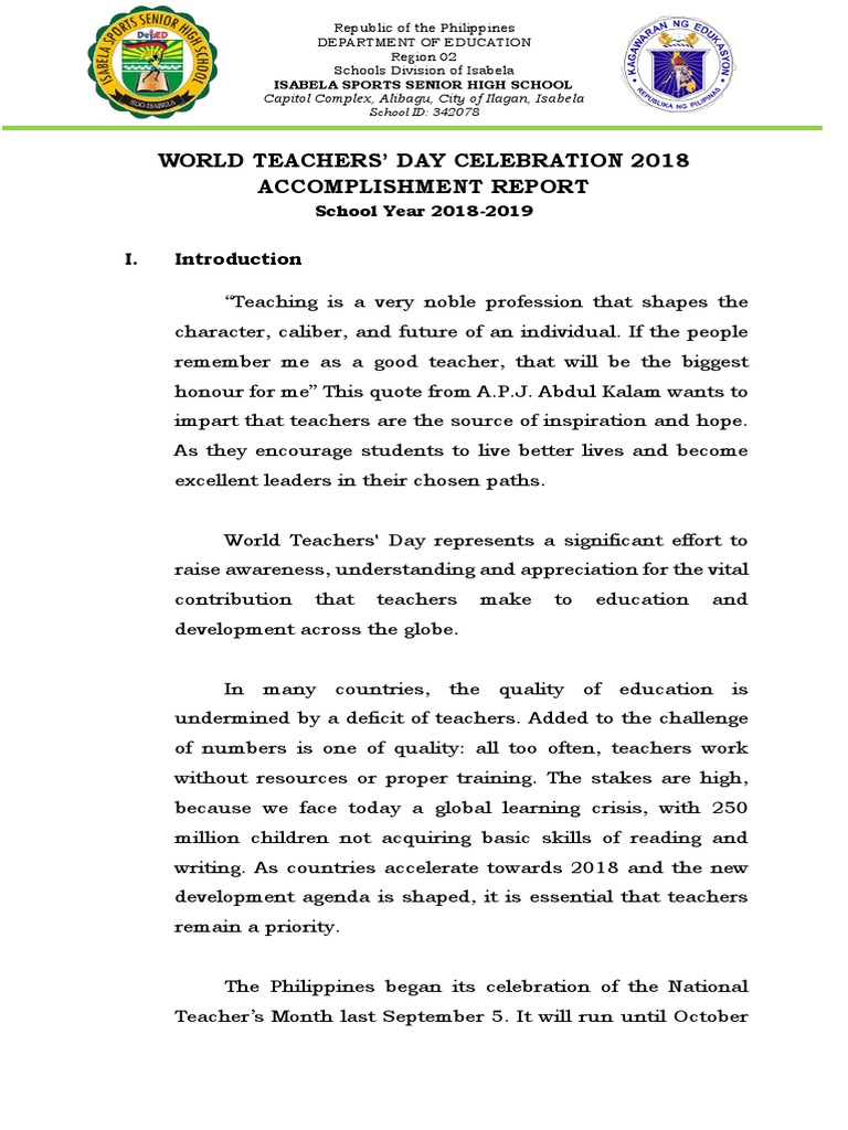 Teachers Day Celebration 2018 | PDF