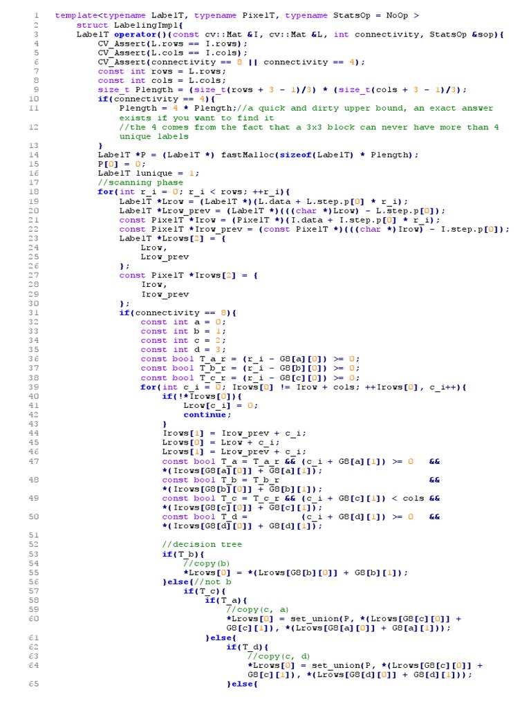 C++ Template Implementation of Connected Component Labeling | PDF ...