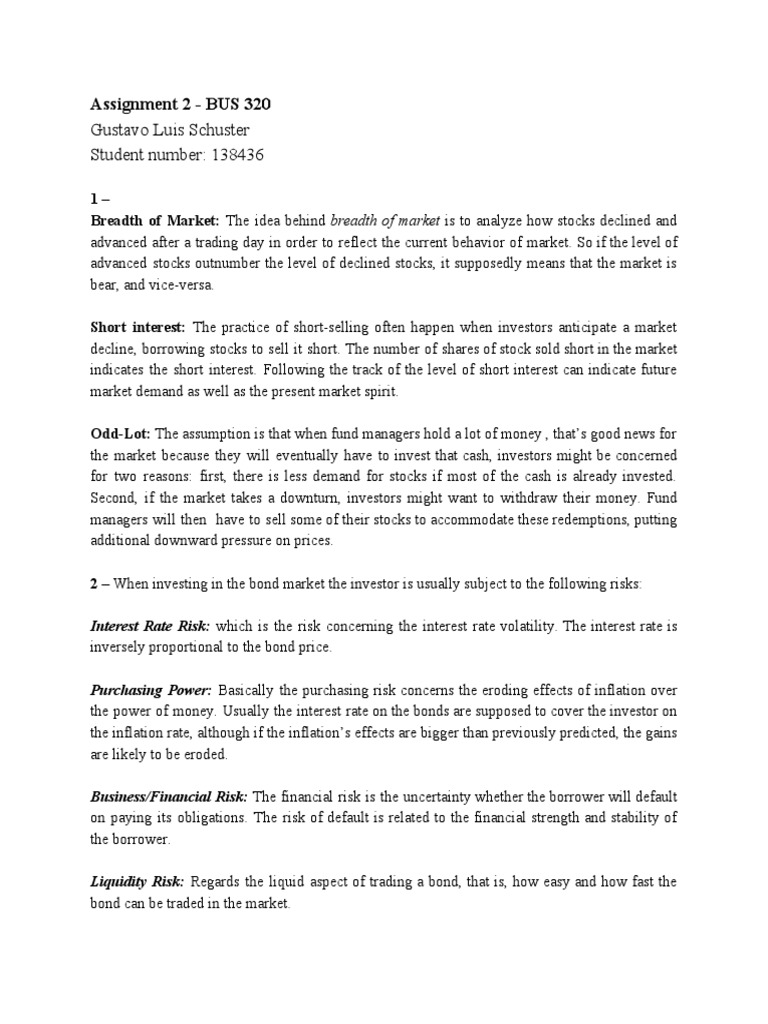 Assignment 2 - FIN320 | PDF | Financial Risk | Investment Fund