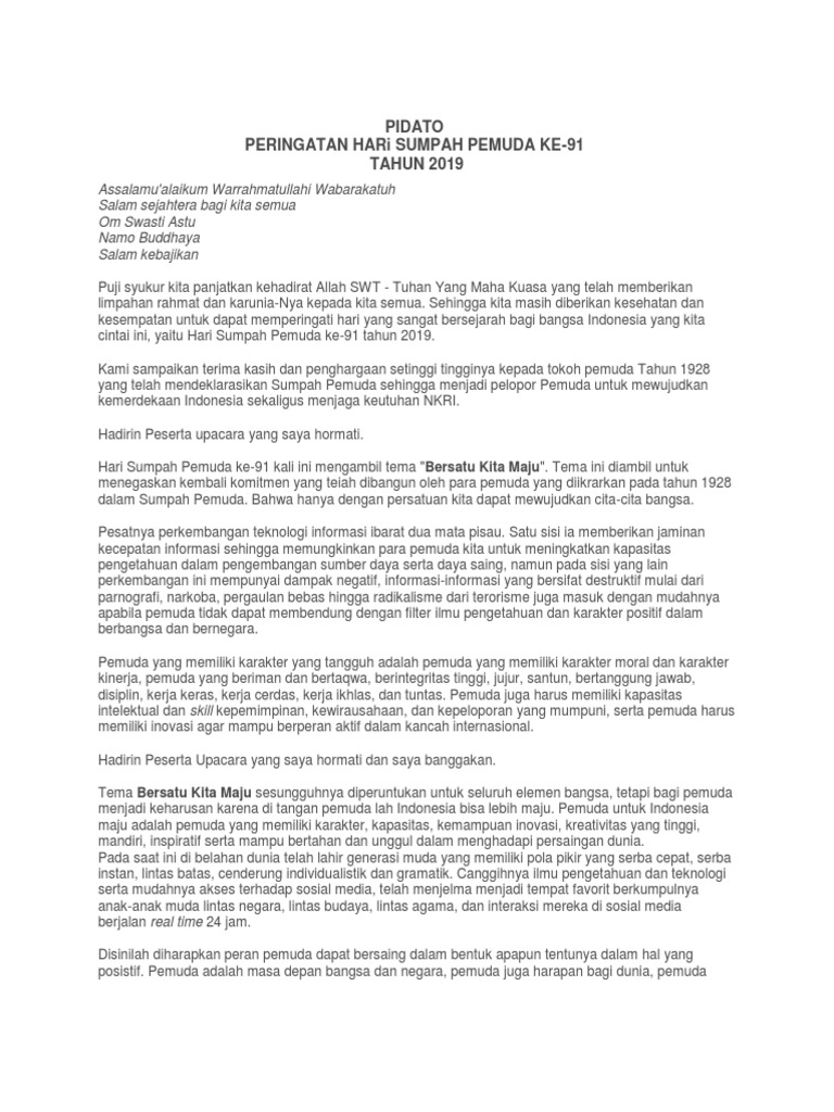 PIDATO Sumpah Pemuda | PDF