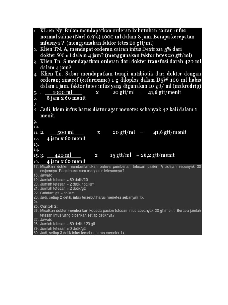 Soal Soal GTT Infus | PDF
