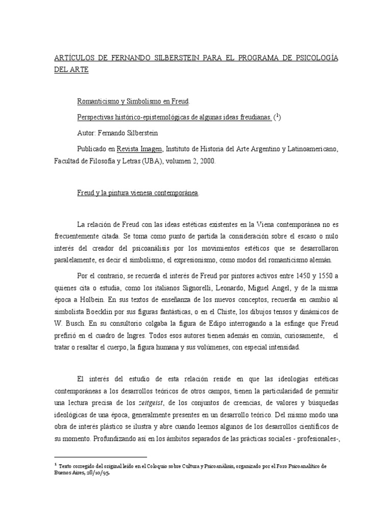 7 Silberstein Artículos Varios PDF | PDF | Simbolismo (Artes) | Sigmund ...
