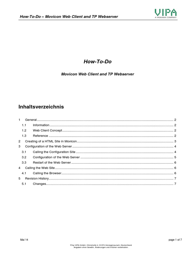 14 - How-To-Do - ENG - Movicon Web Client Und TP Webserver PDF | PDF ...