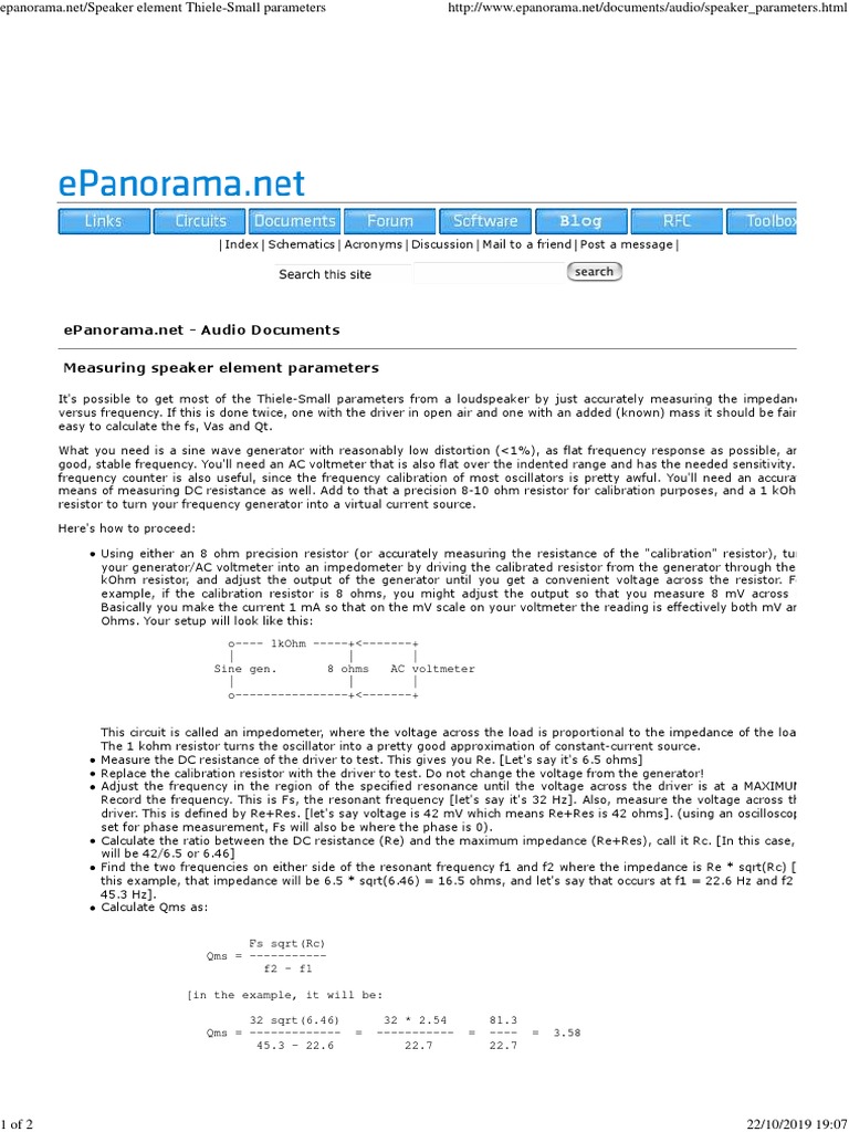 Thiele Small | PDF | Resistor | Electronics