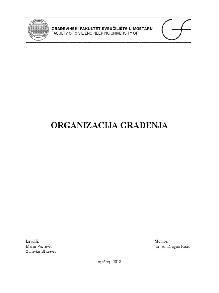 Građevinski Fakultet Sveučilišta U Mostaru | PDF