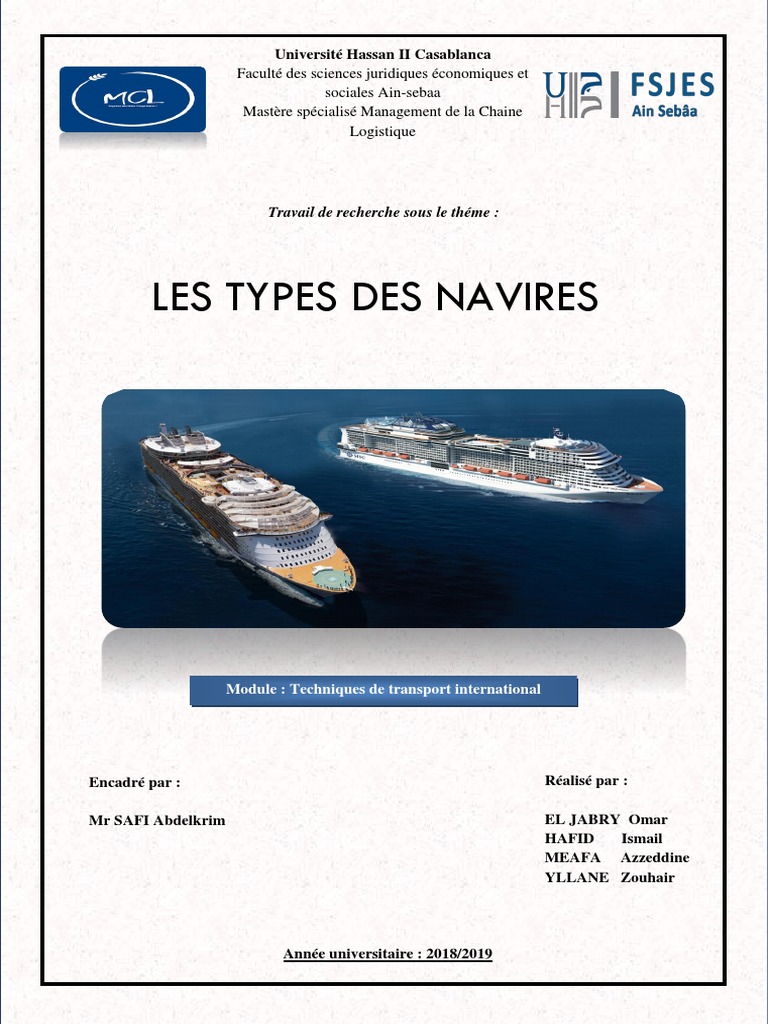 Rapport Les Types Des Navires | PDF | Transport de marchandises | Transport