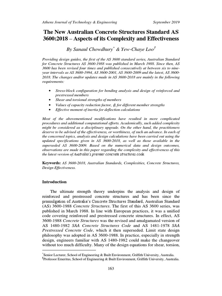 AS 3600 Concrete Structures Standard | PDF | Beam (Structure) | Bending