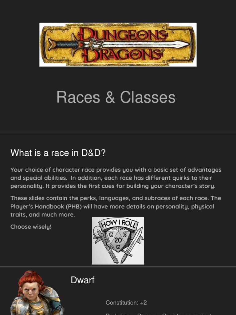 D&D Races and Classes | PDF | D20 System | Gary Gygax Games