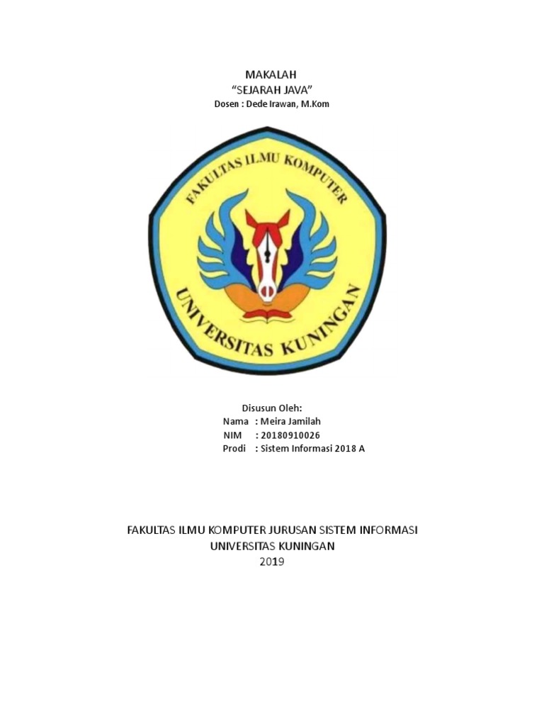 Makalah Sejarah Java - Bahasa Pemrograman I | PDF