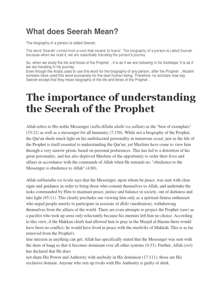 Seerah of Holy Prophet | PDF | Muhammad | Prophets And Messengers In Islam
