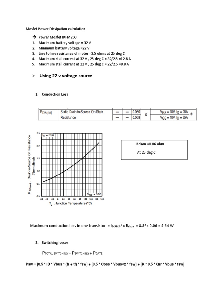 Mosfet Power Dissipation Calculation | PDF | Volt | Mosfet