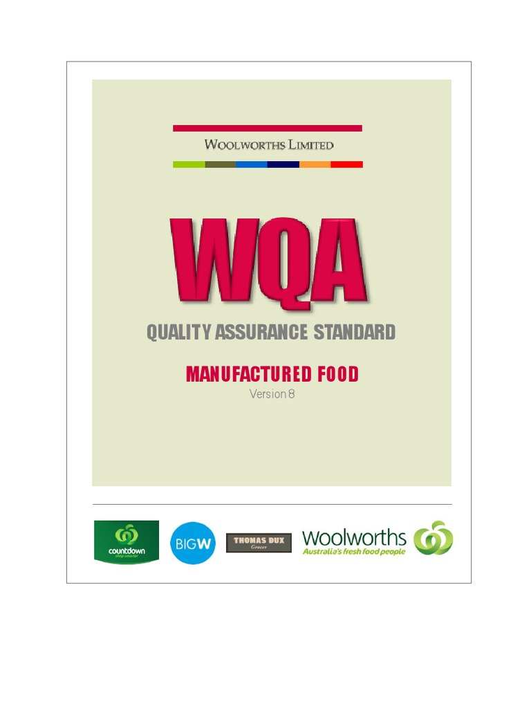 2 4 13+WQA+Manufactured+Food+Standard+Version+8 PDF | PDF | Hazard ...