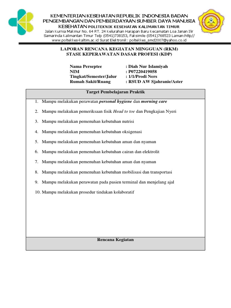 Contoh RKM Praktek KDP | PDF