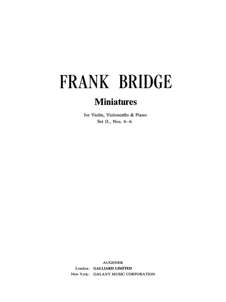 Frank Bridge - Miniatures (Piano Trio) | PDF