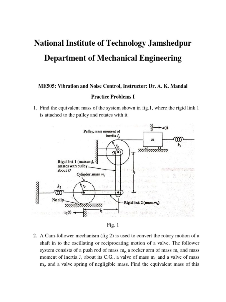 Mechanical Vibration Practice Problems | PDF | Oscillation | Bending