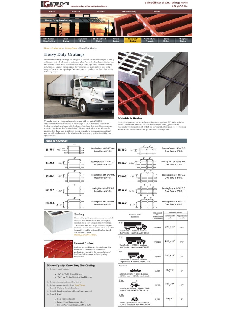 05 Grating Info Interstate Grating Heavy Duty | PDF | Stainless Steel ...