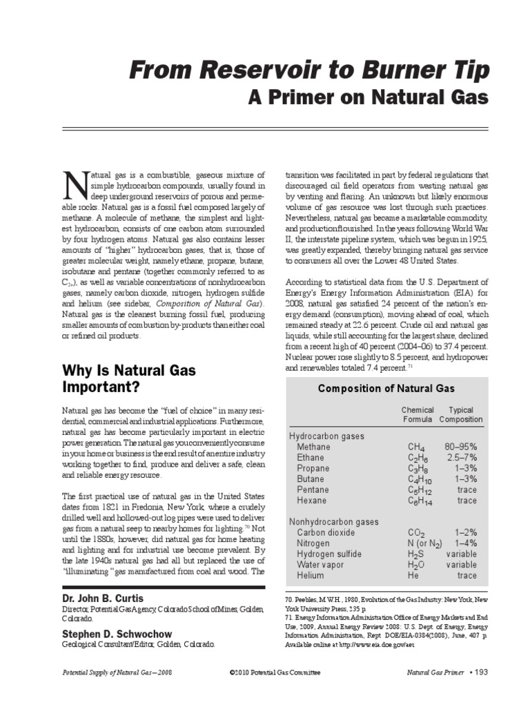 From Reservoir To Burner Tip: A Primer On Natural Gas | PDF | Natural ...