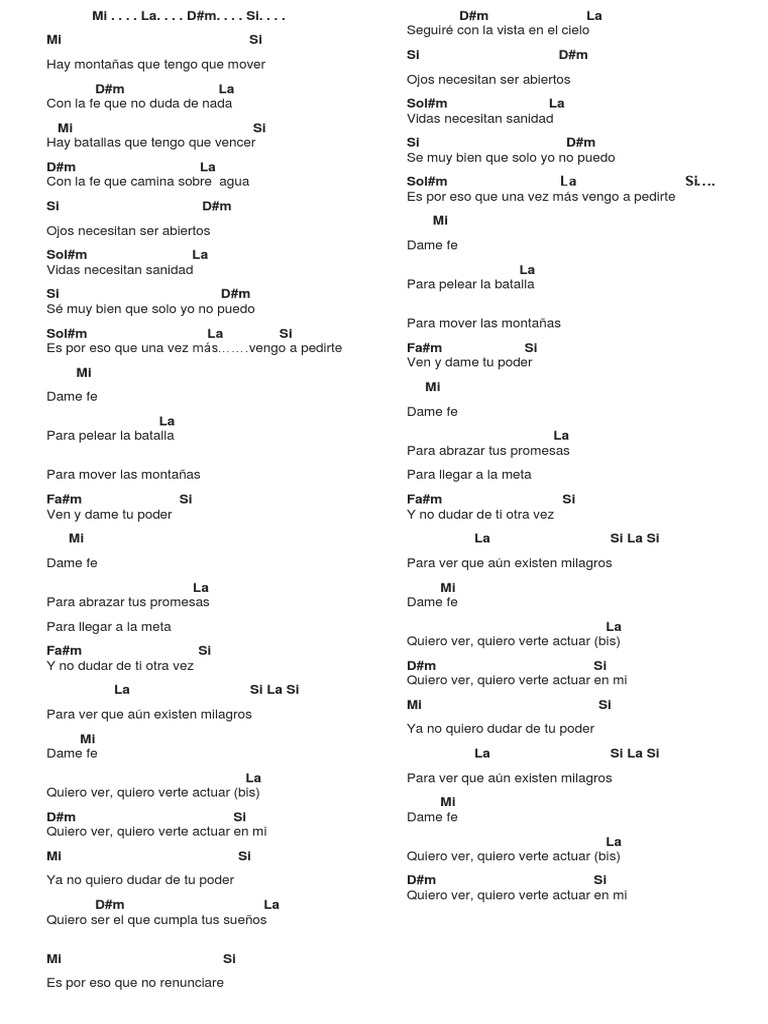 Dame Fe Partitura | PDF | Ocio | Deportes