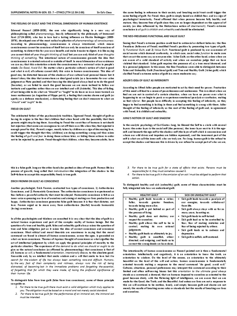 Guilt and The Moral Dimension | PDF | Conscience | Guilt (Emotion)