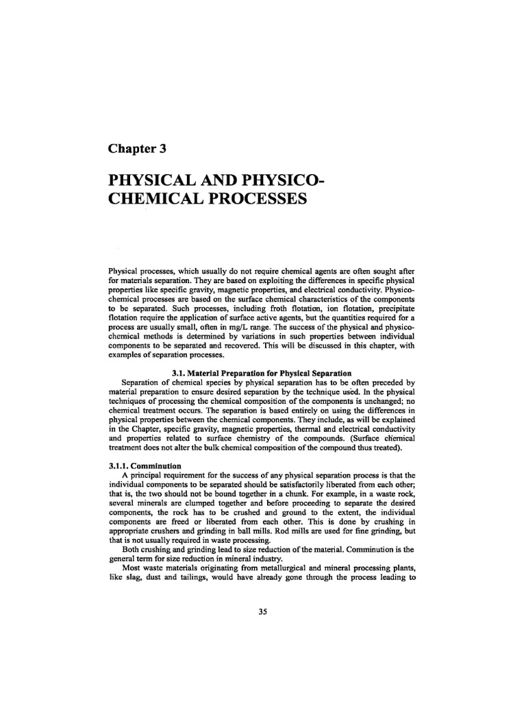 Physical and Physico Chemical Processes: 3.1. Material Preparation For ...