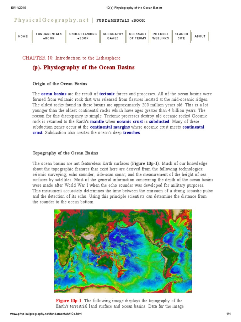 (P) - Physiography of The Ocean Basins: CHAPTER 10: Introduction To The Lithosphere | PDF ...