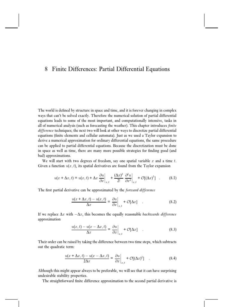 Finite Difference Methods for PDEs | PDF | Partial Differential ...