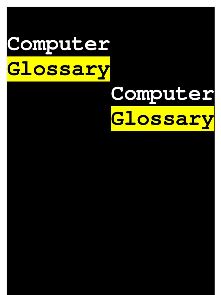 Computer Glossary | Download Free PDF | Disk Storage | Computer Network