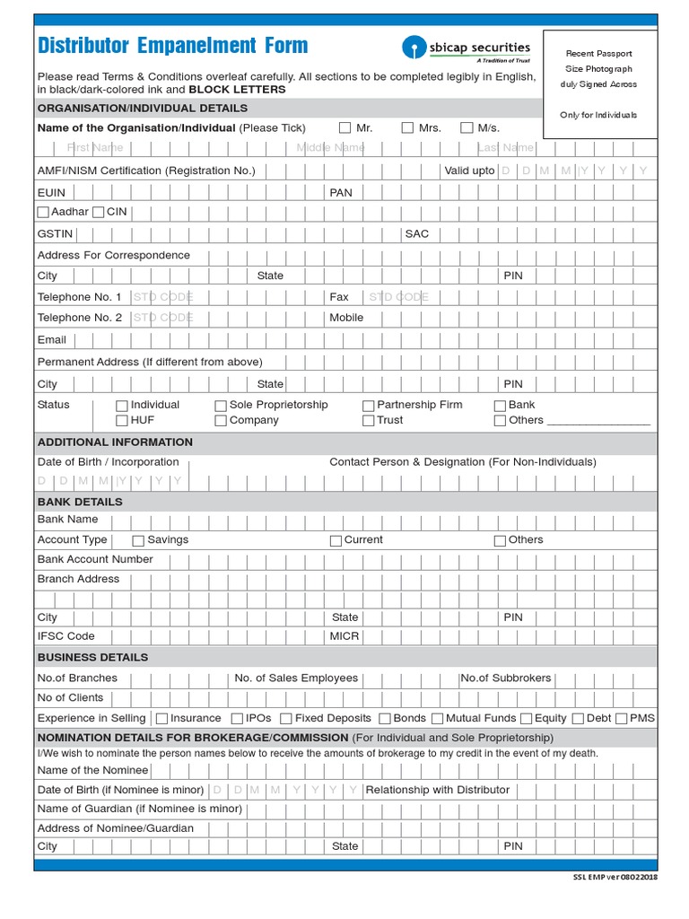 Distributor Empanelment Form | PDF | Investor | Contractual Term