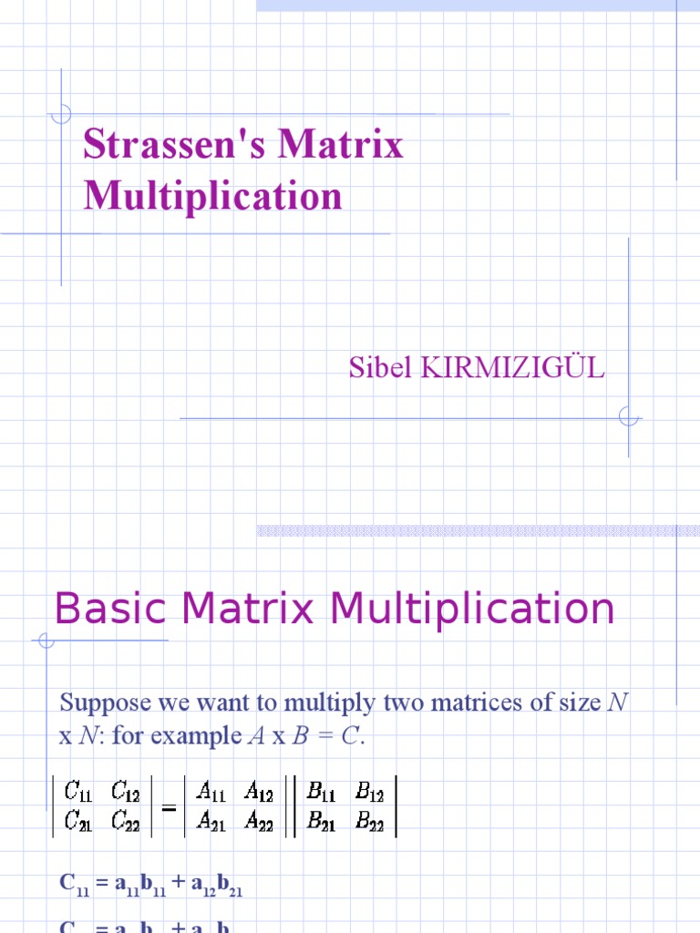 Strassen's Matrix Multiplication | PDF | Matrix (Mathematics) | Areas Of Computer Science