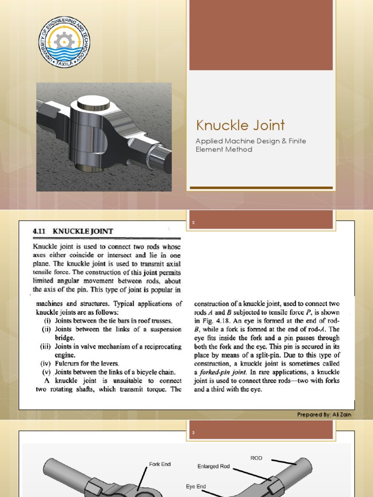 Knuckle Joint: Applied Machine Design & Finite Element Method | PDF