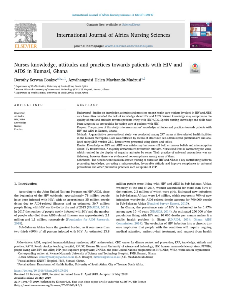 International Journal of Africa Nursing Sciences: Sciencedirect | PDF ...