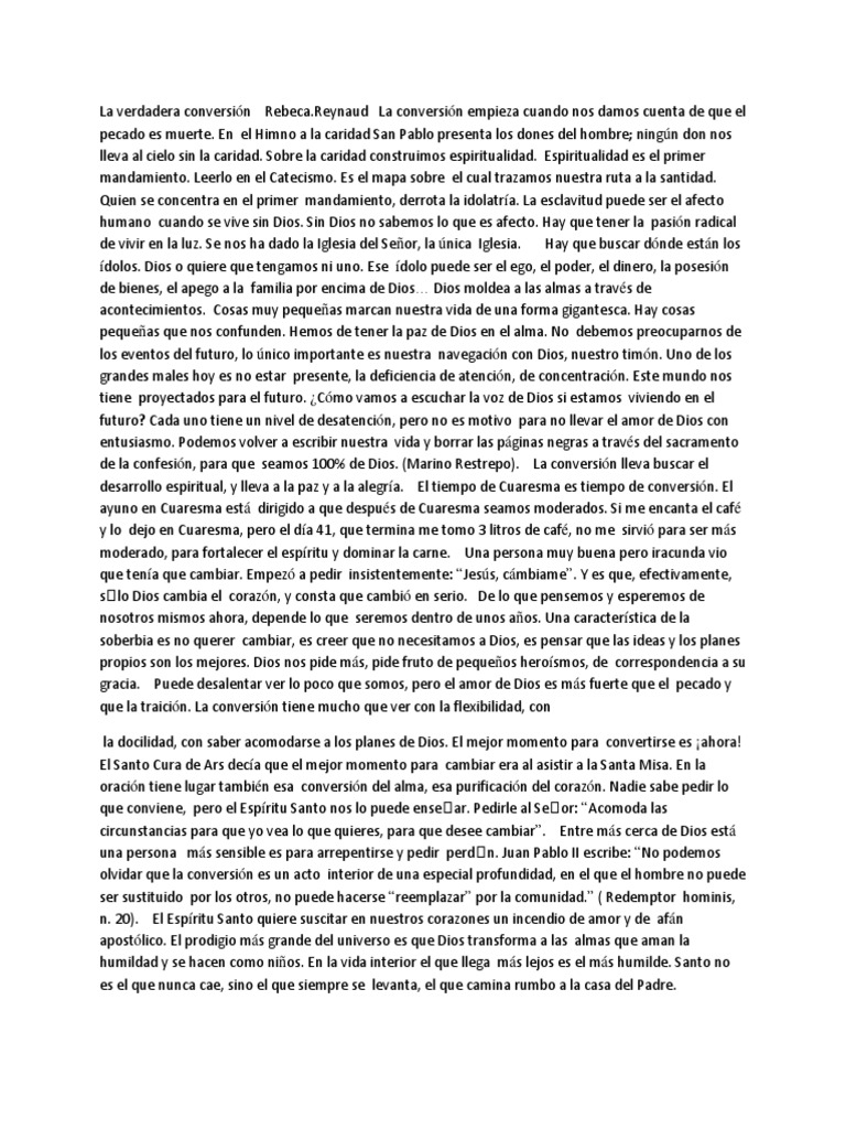 La Verdadera Conversion | PDF | Prestado | Comportamiento religioso y ...