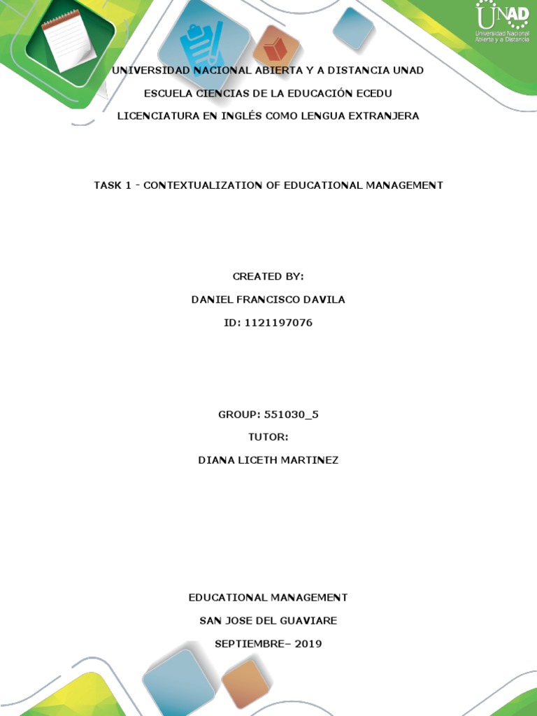 Task 1 - Contextualization of Educational Management | PDF | Leadership | Curriculum