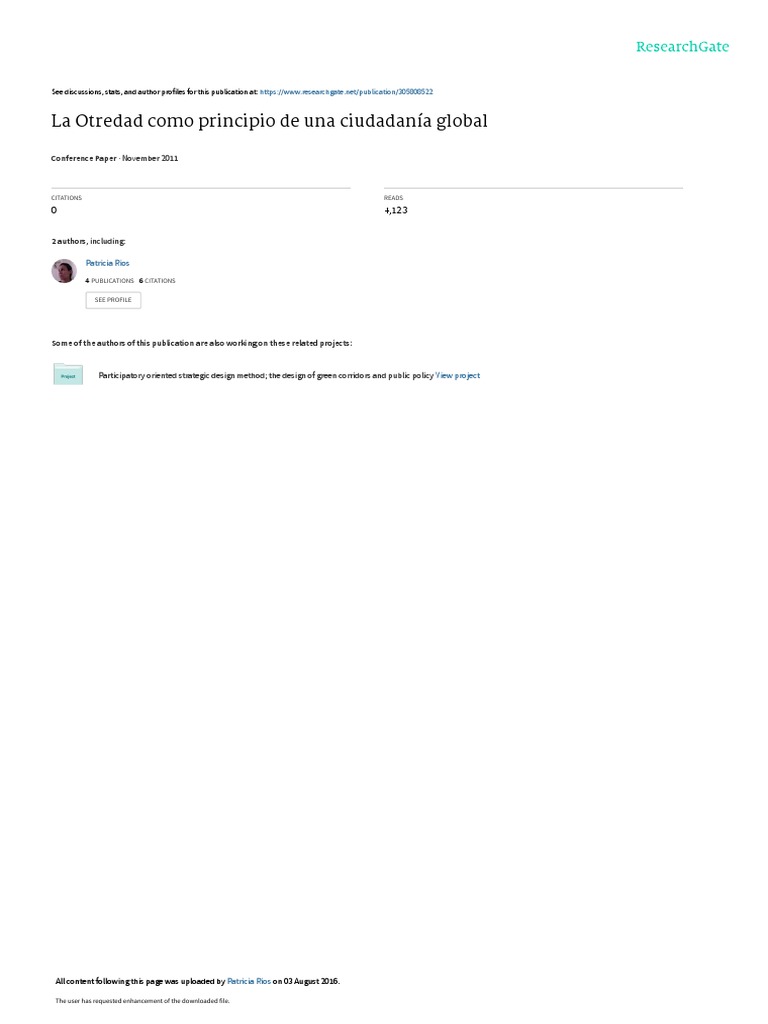 La Otredad Como Principio de Unaciudadania Global | PDF | Moralidad ...