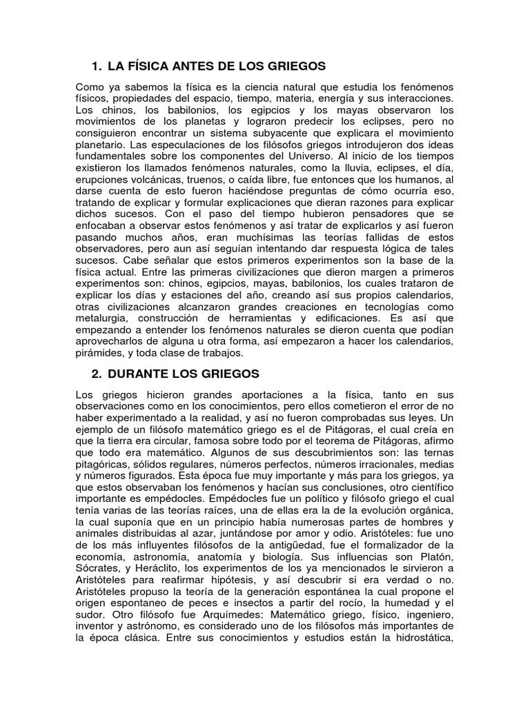 Evolución de la Física: De Griegos a Medievales | PDF | Electrón | Rayo X