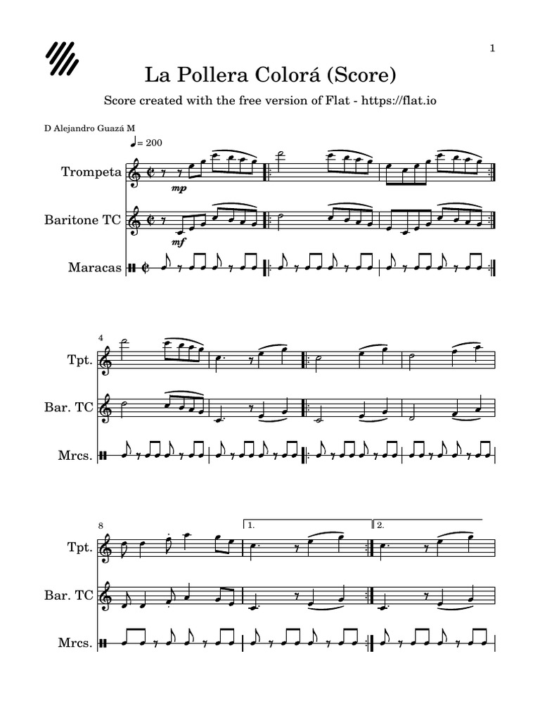 La Pollera Colorá (Score) | PDF